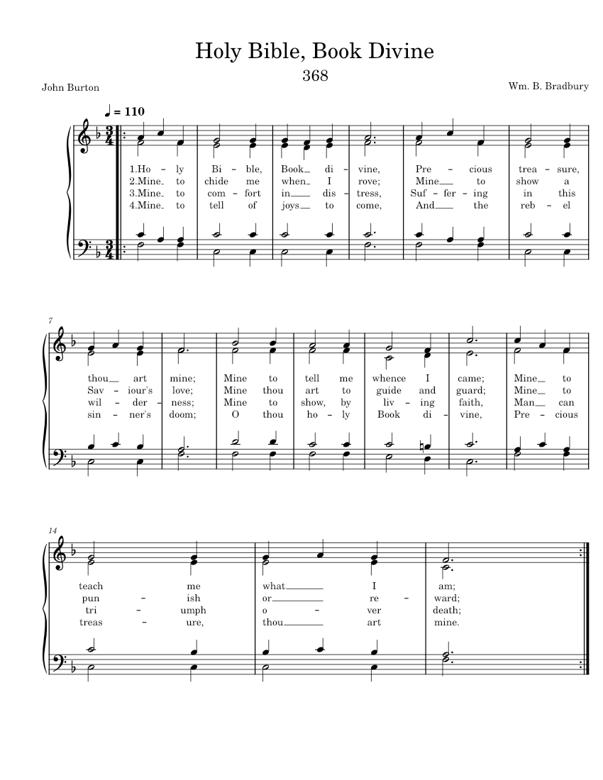 368 Holy Bible, Book Divine Sheet music for Piano (Solo) | Musescore.com