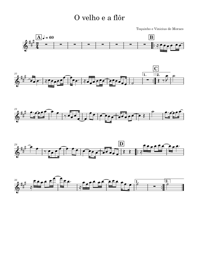 O velho e a flôr Sheet Music for Clarinet other (Solo) | MuseScore.com