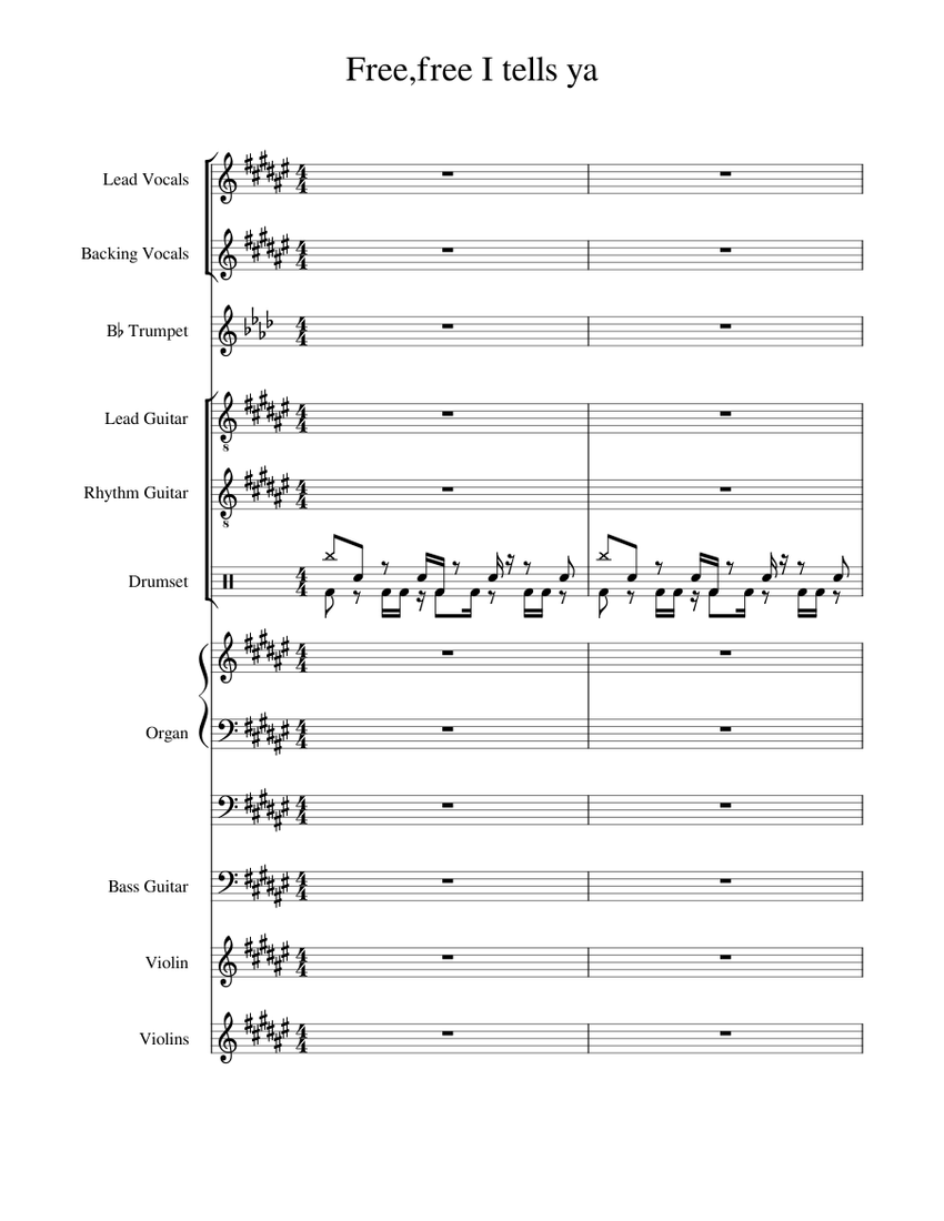 Souris qui s'echappe Sheet music for Organ, Vocals, Trumpet in b-flat ...