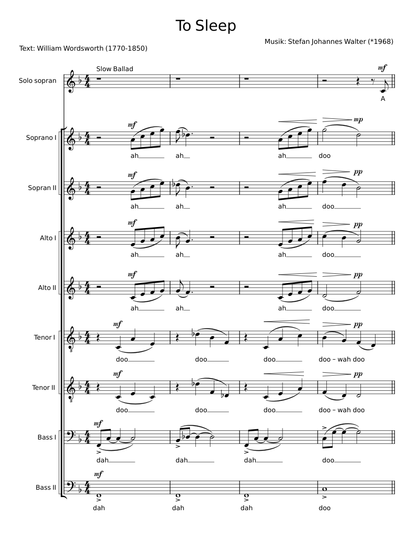 To Sleep Sheet music for Synthesizer (Mixed Ensemble) | Musescore.com