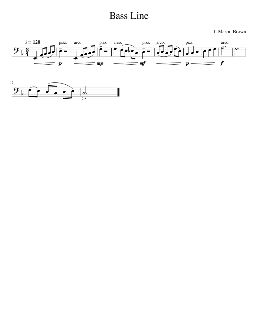Bass_Line Sheet music for Contrabass (Solo) | Musescore.com