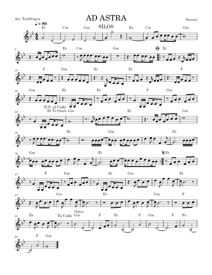 AD ASTRA – Starset (Lead Sheet) Sheet Music with Chords for Piano (Solo ...