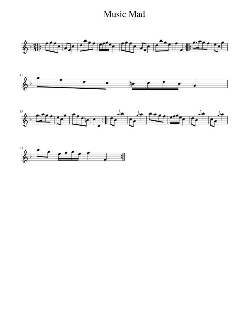 Music Mad Sheet music for Piano (Solo) Easy | Musescore.com
