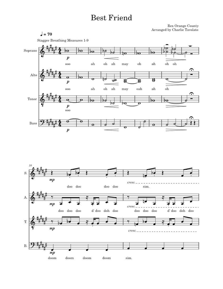 Best Friend Sheet music for Soprano, Alto, Tenor, Bass voice (SATB ...