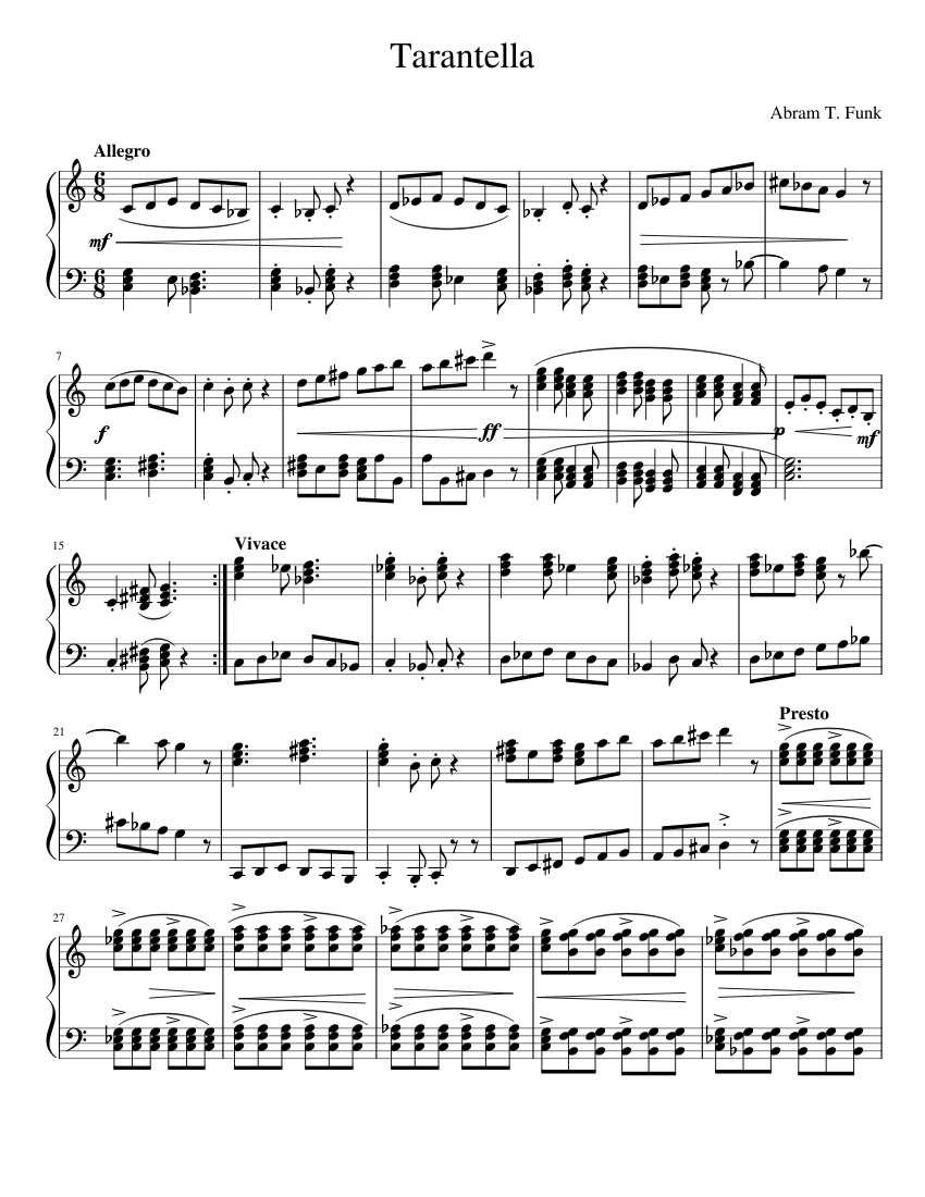 Tarantella Sheet music for Piano (Solo) | Musescore.com