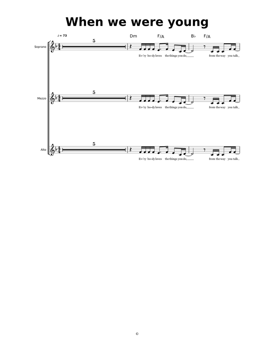 When we were young - piano tutorial