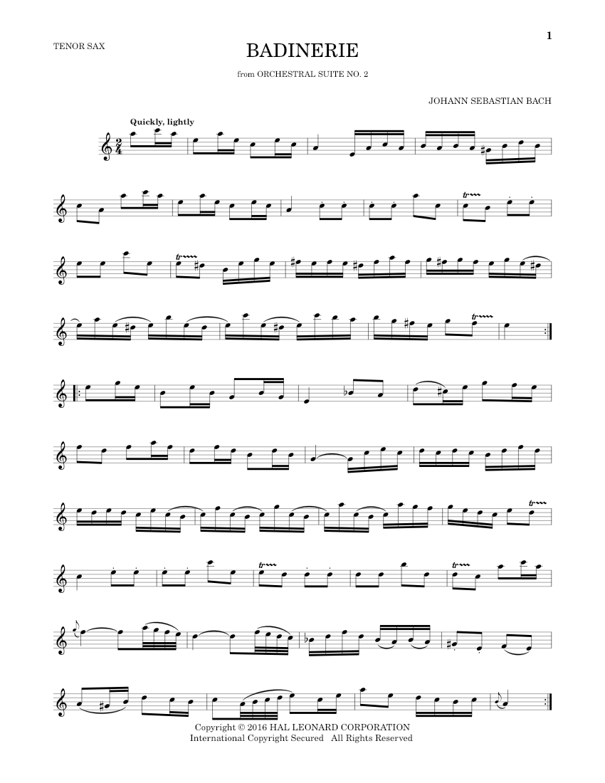 Play Official version of Badinerie Sheet Music by Johann Sebastian Bach ...