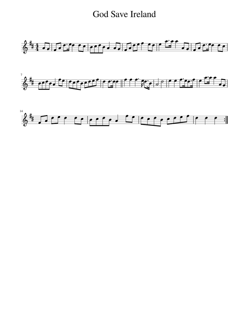 God Save Ireland Sheet music for Piano (Solo) | Musescore.com