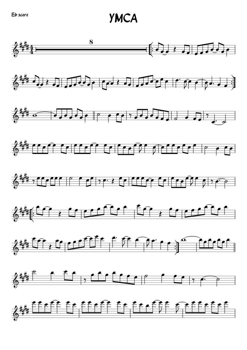 YMCA - Alto Sax Sheet music for Piano (Solo) | Musescore.com