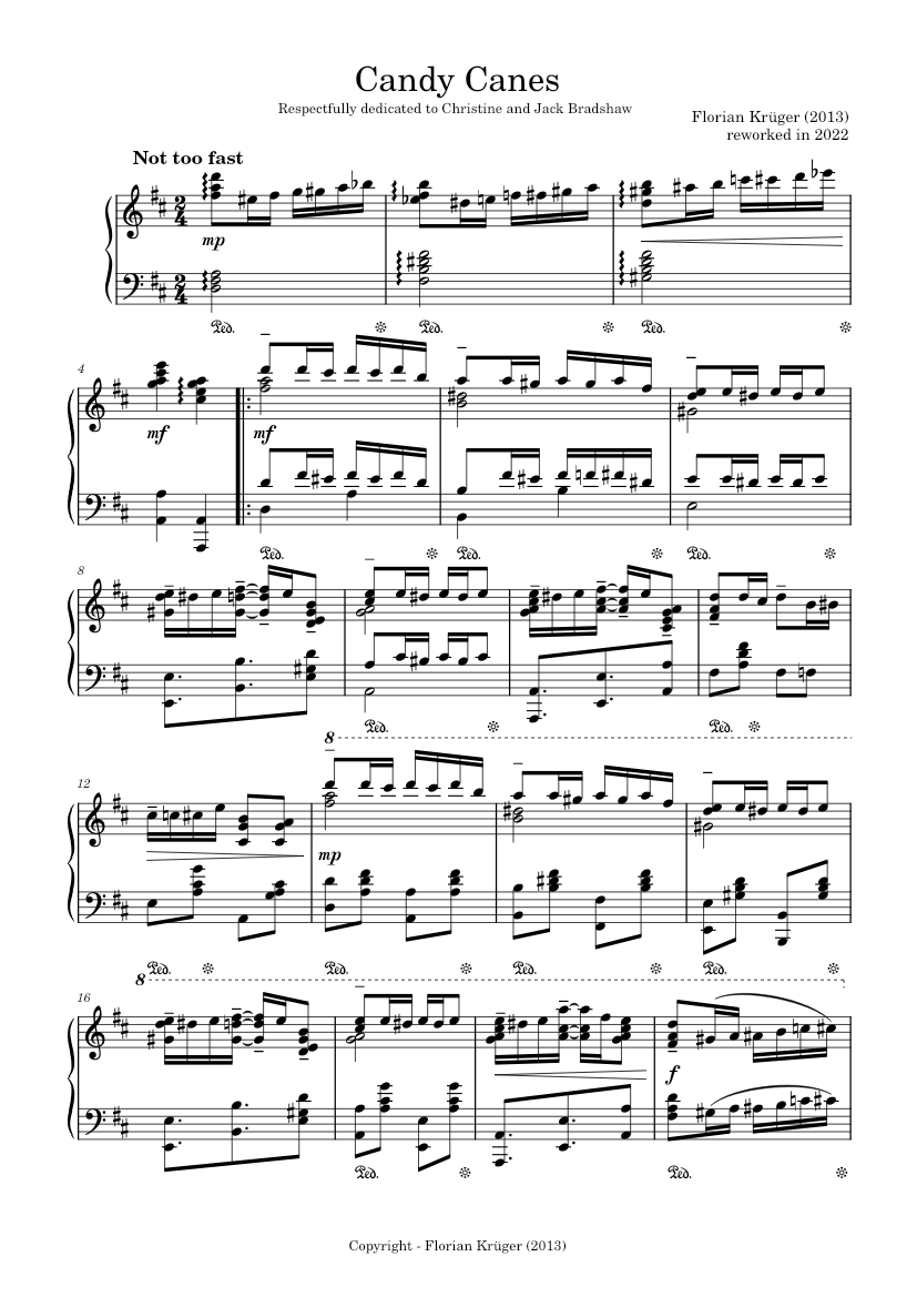 Candy Canes (2013) - Florian Krueger Sheet music for Piano (Solo ...