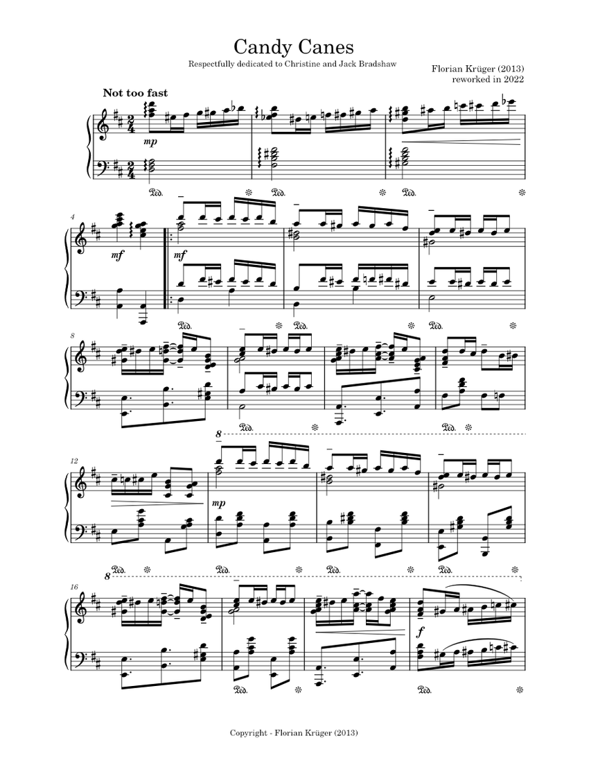 Candy Canes (2013) - Florian Krueger Sheet music for Piano (Solo ...