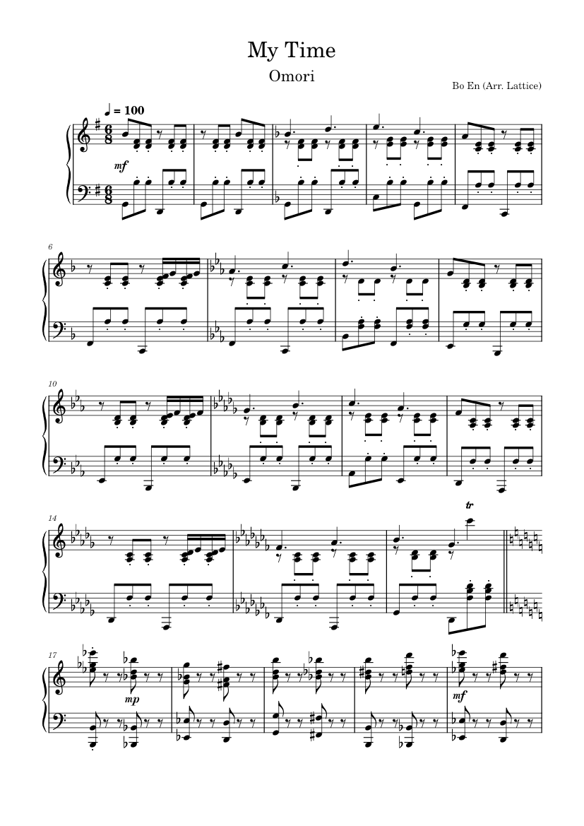 My Time Bo En My Time Sheet Music For Piano Solo Musescore My Time Bo En My Time Sheet Music For Piano Solo Musescore