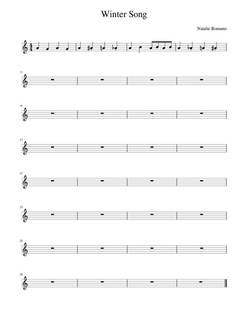 Winter Song Sheet music for Piano (Solo) | Musescore.com