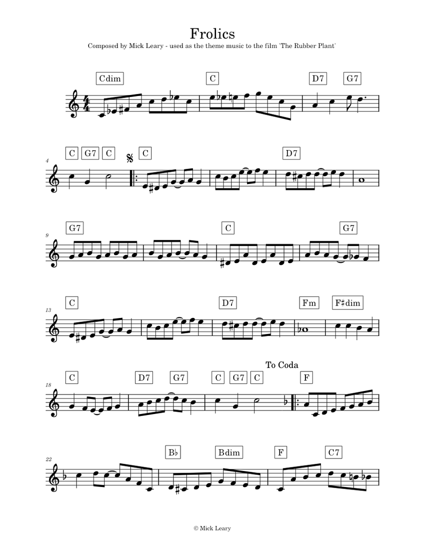 Frolics Sheet music for Piano (Solo) | Musescore.com