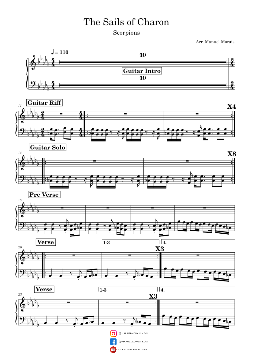The sails of charon – Scorpions Sheet Music for Piano (Solo) Easy ...