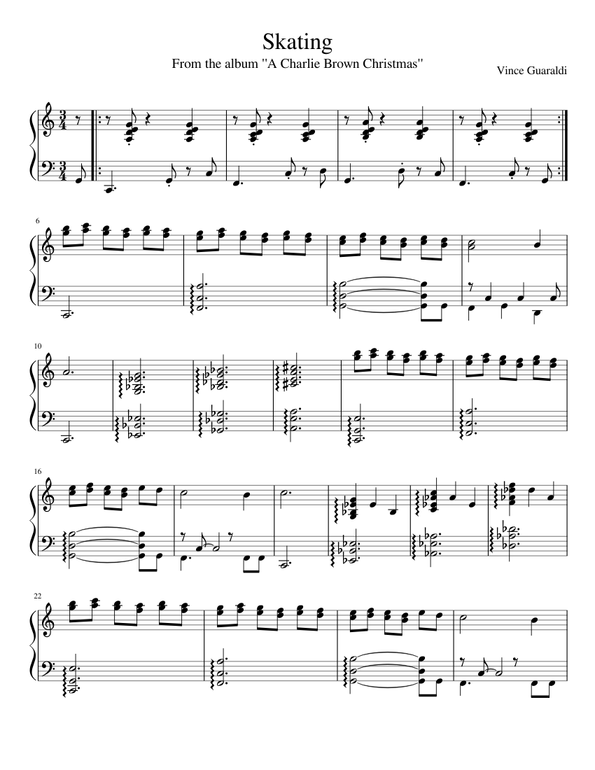 Skating Sheet Music for Piano (Solo) | MuseScore.com