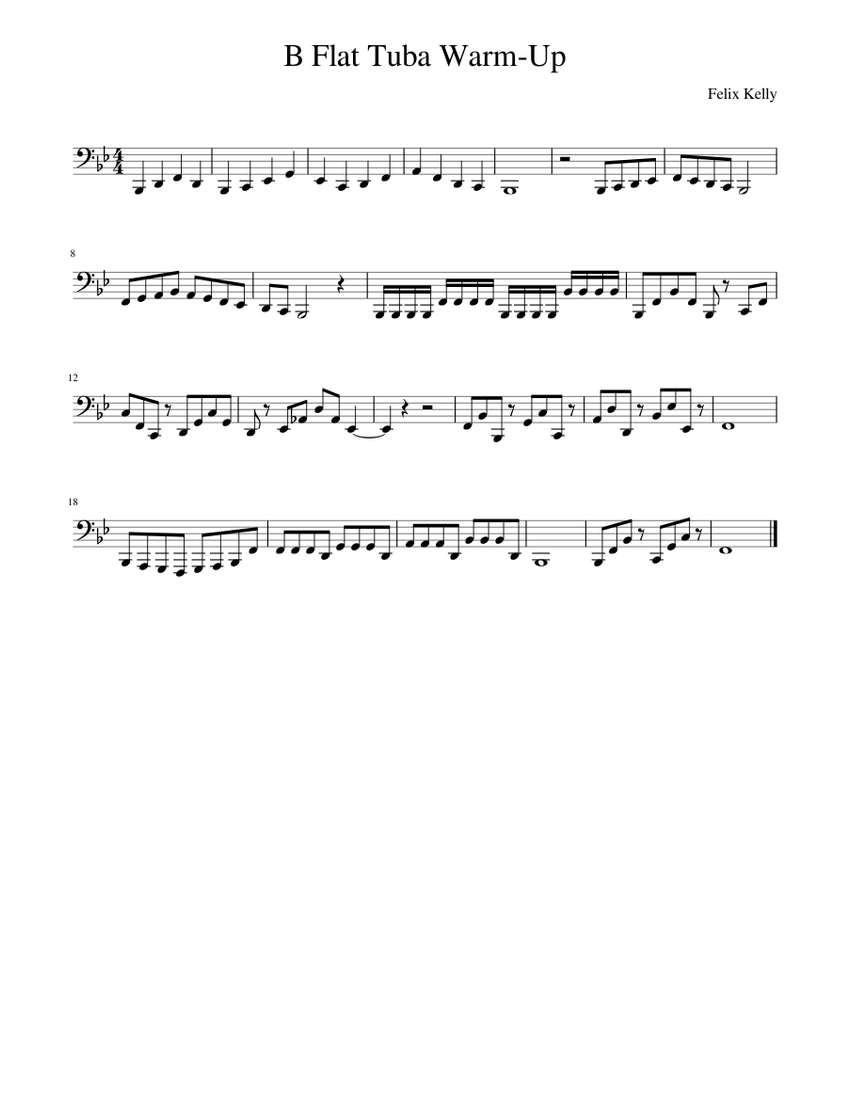 B Flat Tuba Warm-Up Sheet music for Tuba (Solo) | Musescore.com