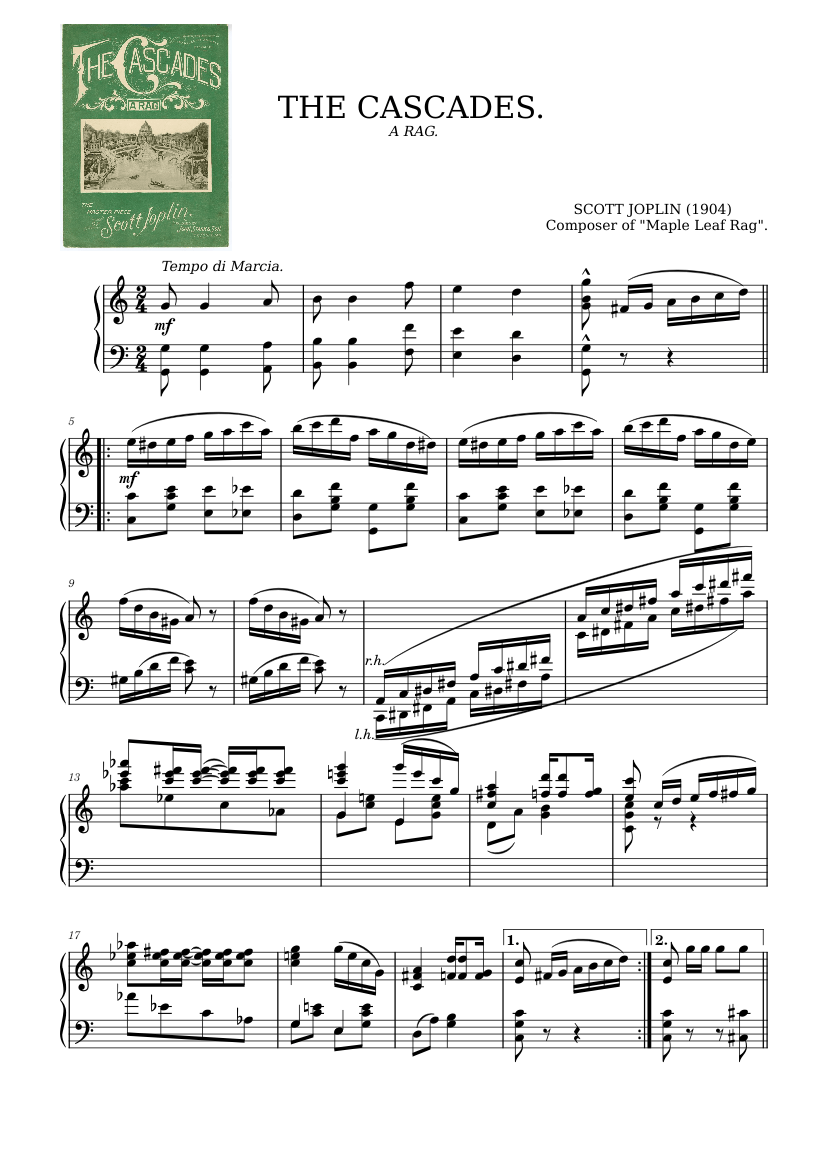 The Cascades by Scott Joplin (1904) Sheet Music for Piano (Solo) | MuseScore.com