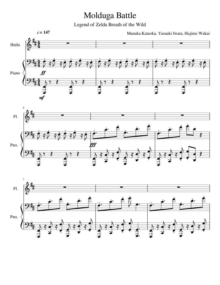 Molduga Battle Sheet Music for Piano, Flute (Solo) | MuseScore.com