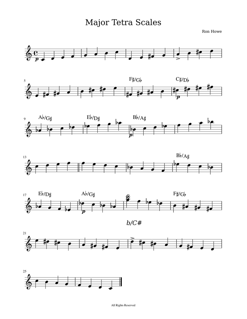 Major Tetra Scales Sheet music for Vocals (Solo) | Musescore.com