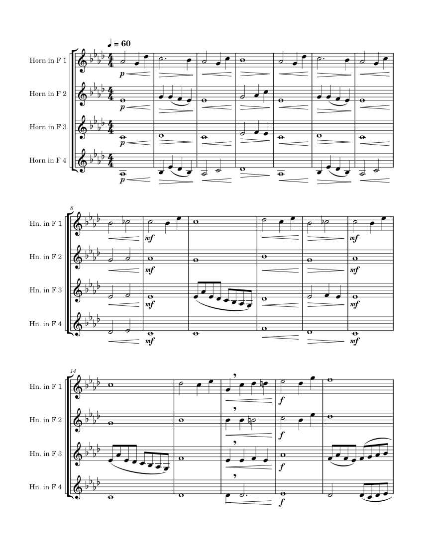 Horn quartet Sheet music for French horn (Mixed Quartet) | Musescore.com