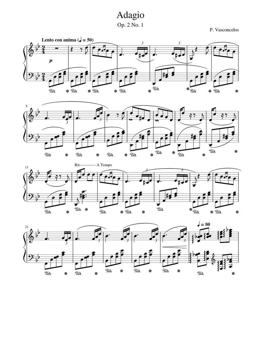 Adagio Sheet music for Piano (Solo) Easy | Musescore.com
