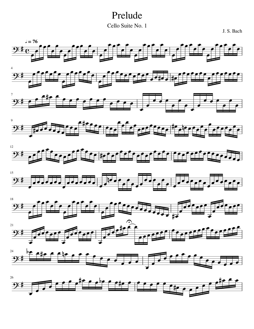 Prelude Sheet music for Cello (Solo) | Musescore.com