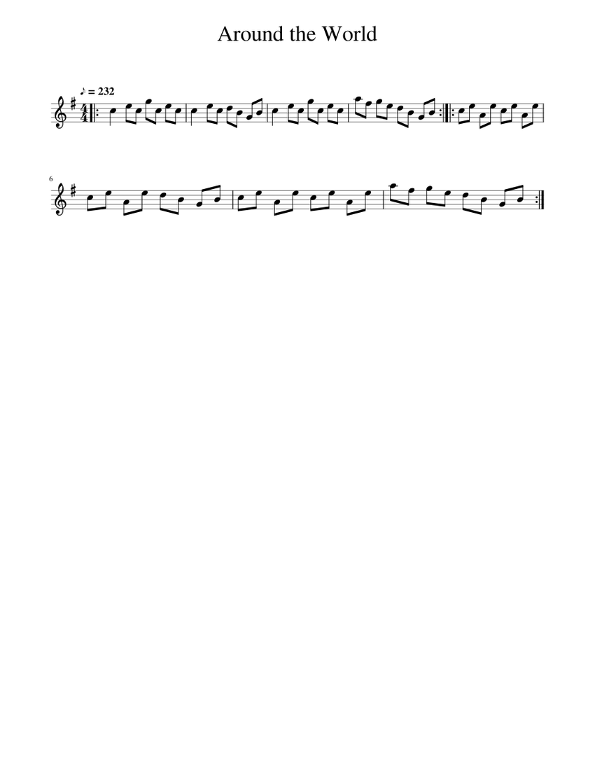 Around the World Sheet music for Piano (Solo) Easy | Musescore.com