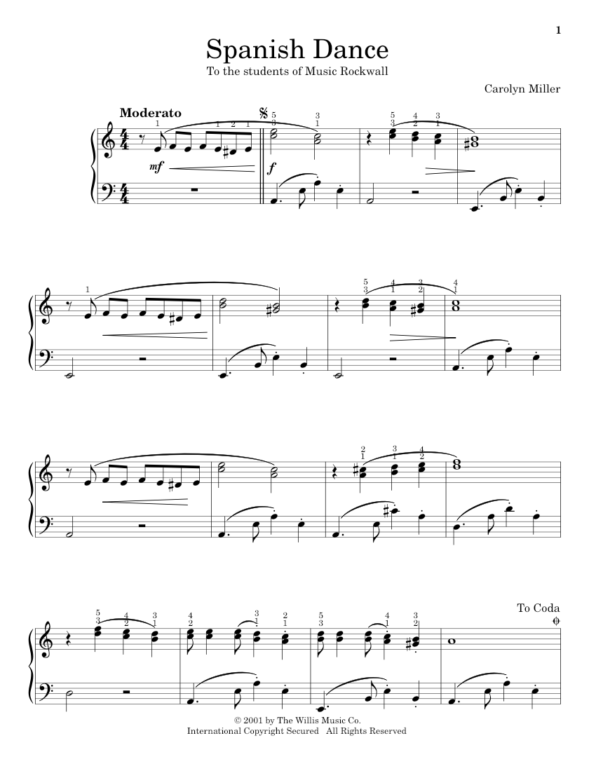 Play Official version of Spanish Dance Sheet Music by Carolyn Miller ...