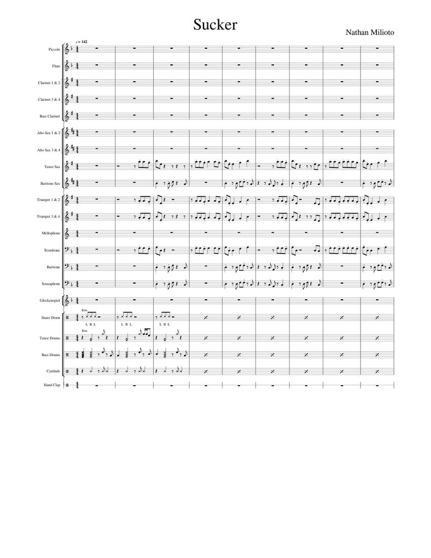 Sucker Sheet music for Trombone, Tuba, Flute piccolo, Flute & more ...