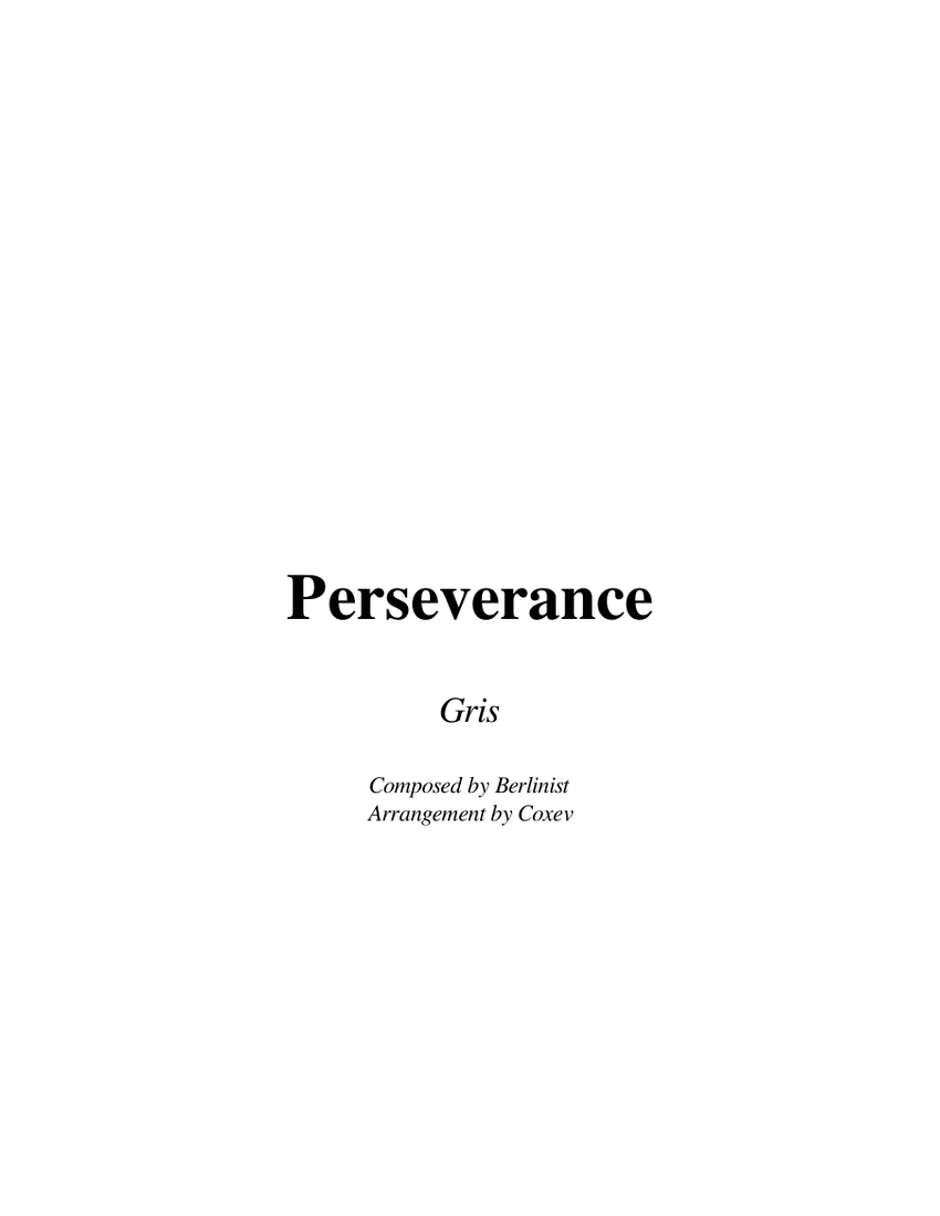 Gris - Perseverance Sheet music for Piano, Alto, Organ, Strings group ...