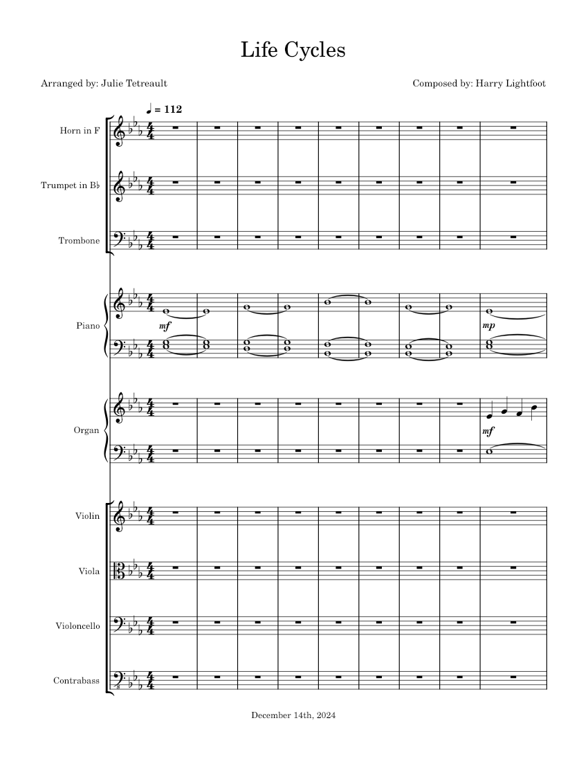 Life Cycles - Harry Lightfoot Sheet music for Piano, Trombone, Organ ...