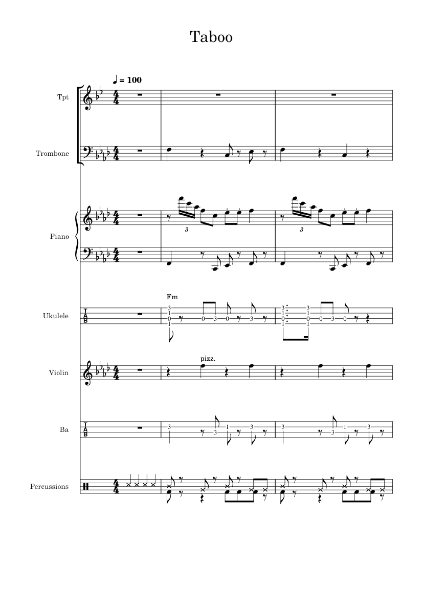 Taboo – Margarita Lecuona Sheet Music for Piano, Trombone, Trumpet in b ...