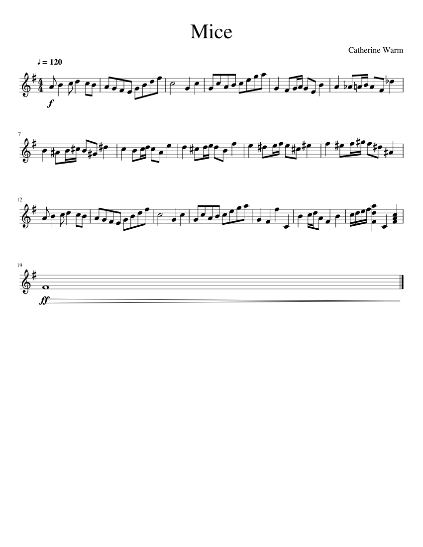 Mice Sheet music for Piano (Solo) | Musescore.com