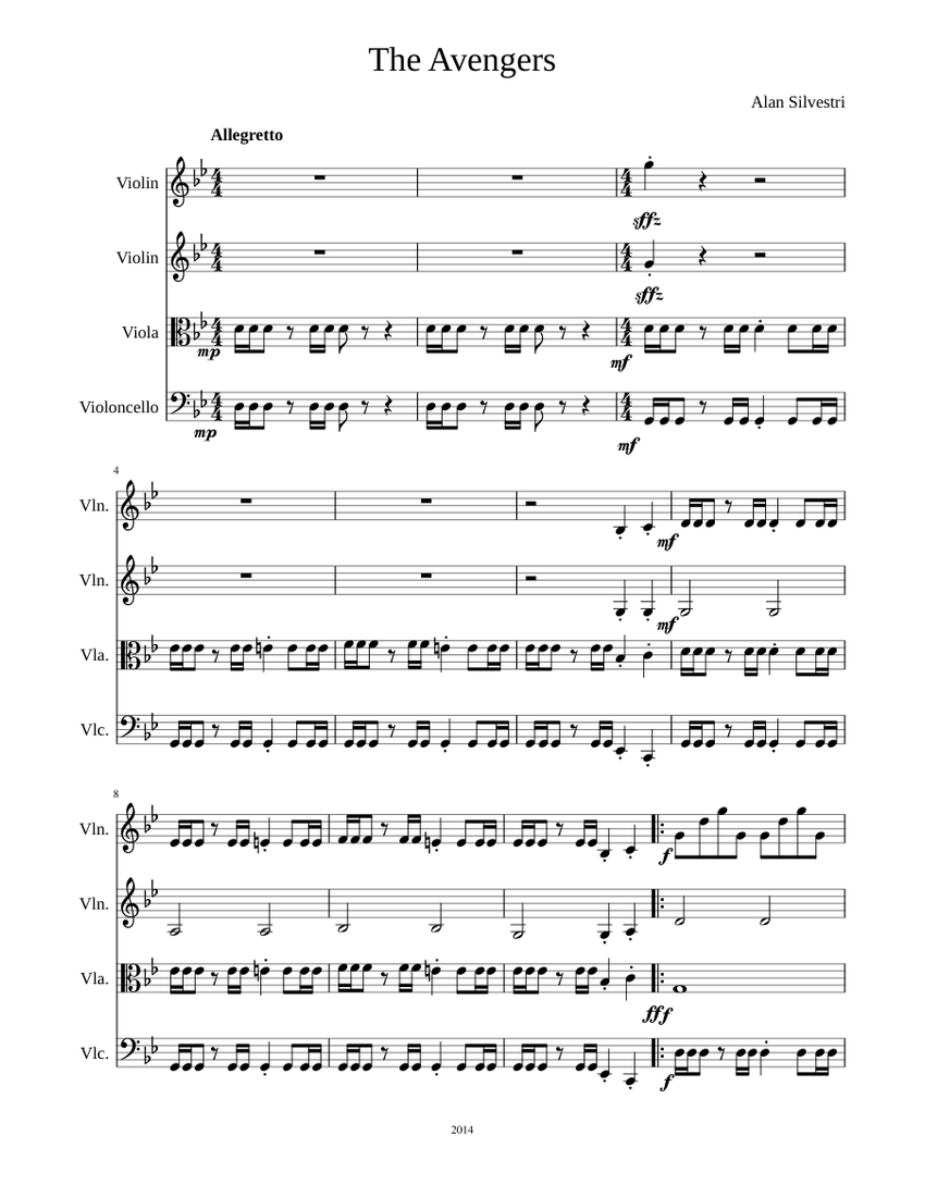 The Avengers theme 2 Sheet music for Violin, Viola (Mixed Trio ...
