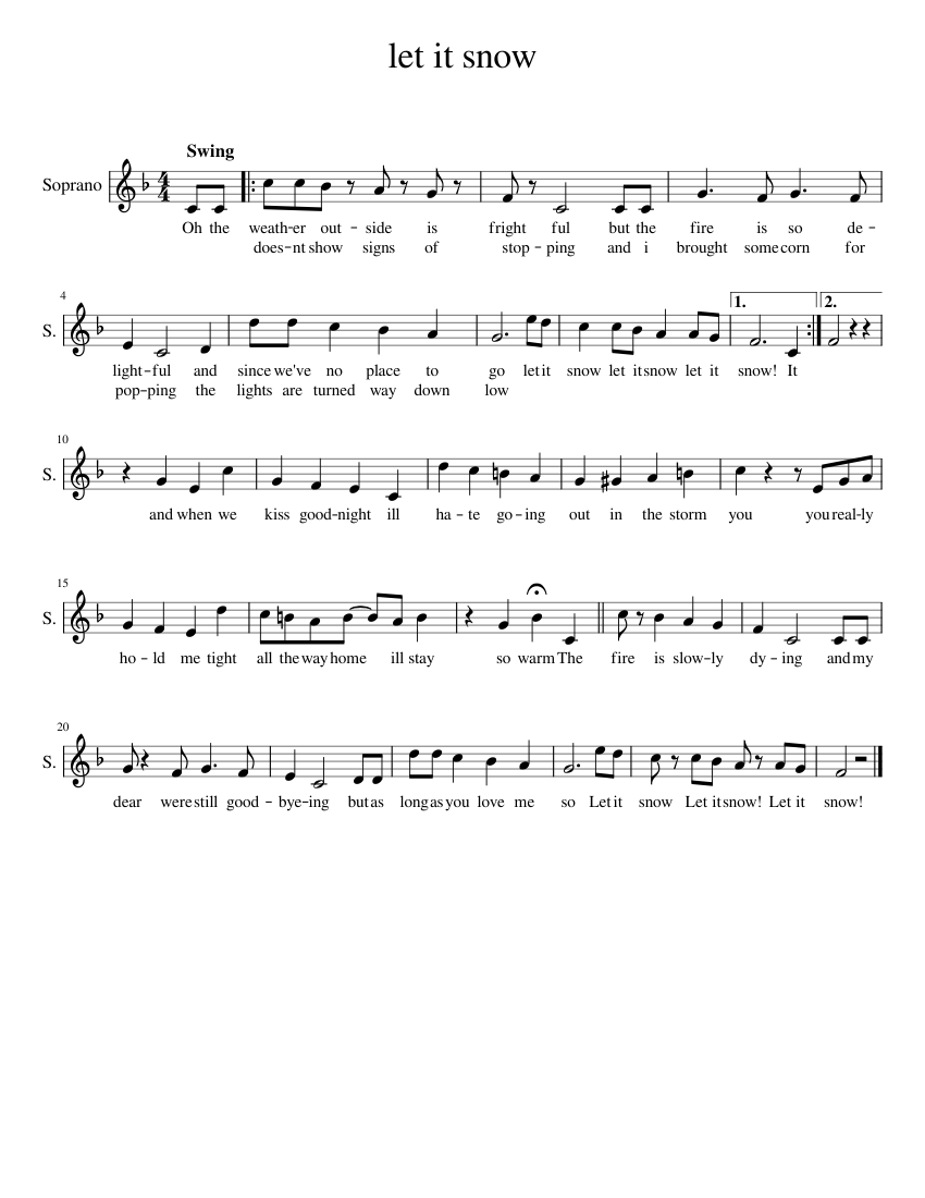 let it snow Sheet music for Soprano (Solo) | Musescore.com