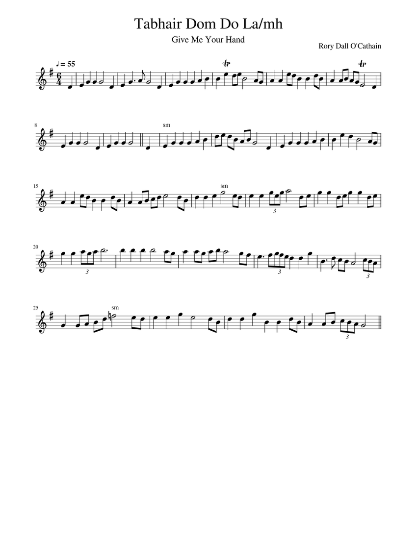 Tabhair Dom Do La/mh Sheet music for Piano (Solo) | Musescore.com