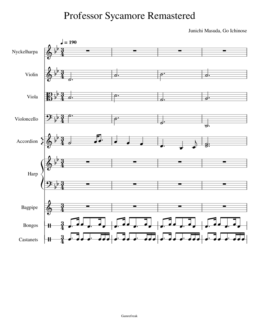 Professor Sycamore Theme Remastered Sheet music for Accordion, Violin ...