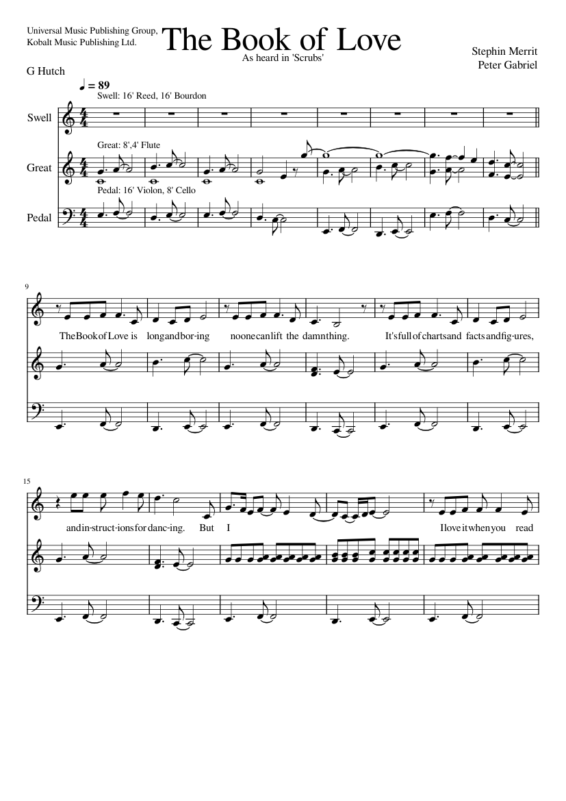 The Book of Love Sheet music for Cello, Flute other, Brass (other ...