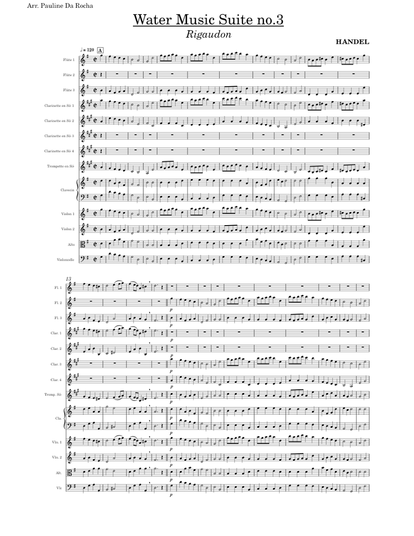 Water Music Suite No.3, HWV 350 – Georg Friedrich Händel Sheet music ...