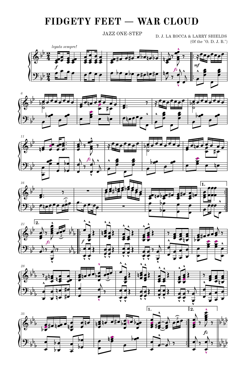 Fidgety Feet (War Cloud) – Dominic James La Rocca & Lawrence James ...