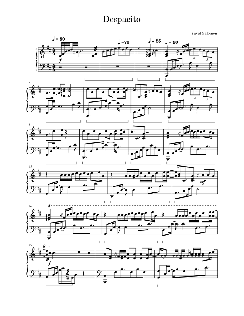 Despacito Sheet music for Piano (Solo) | Musescore.com