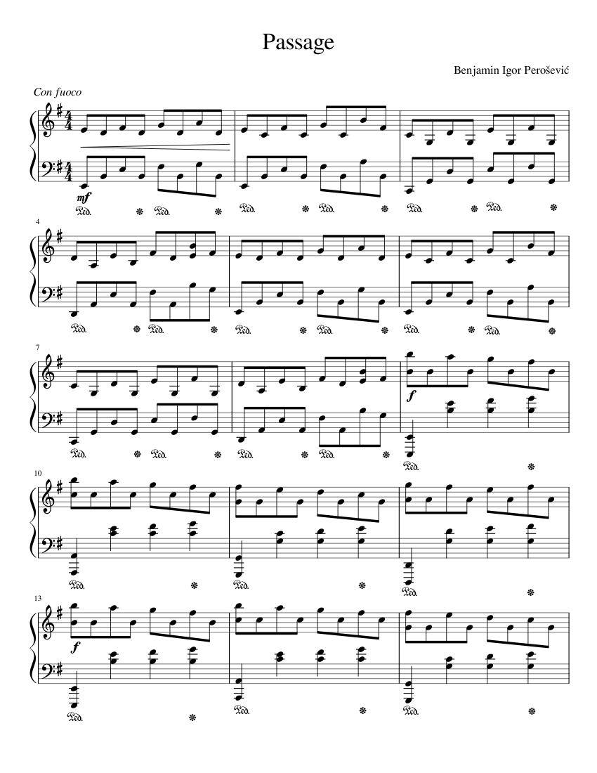 Passage Sheet music for Piano (Solo) | Musescore.com