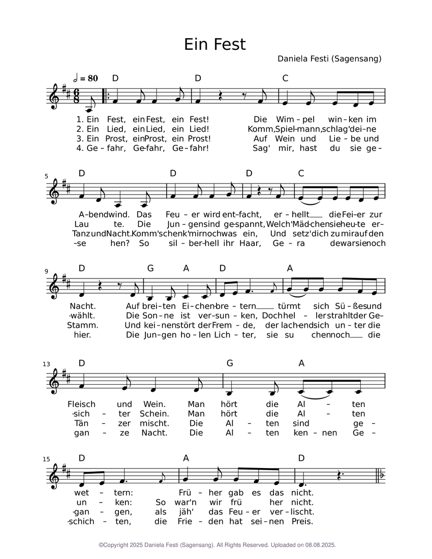 Ein Fest Sheet music for Vocals (Solo) | Musescore.com