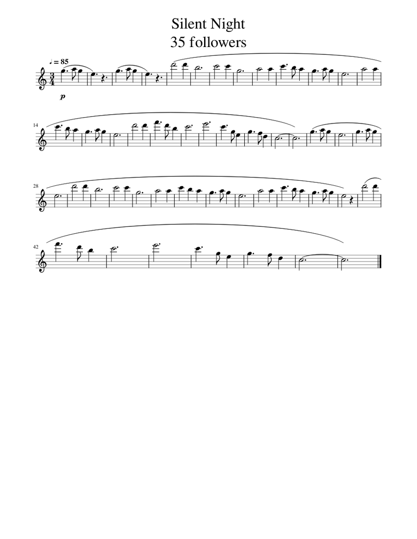 Silent Night Sheet music for Trumpet in b-flat (Solo) | Musescore.com