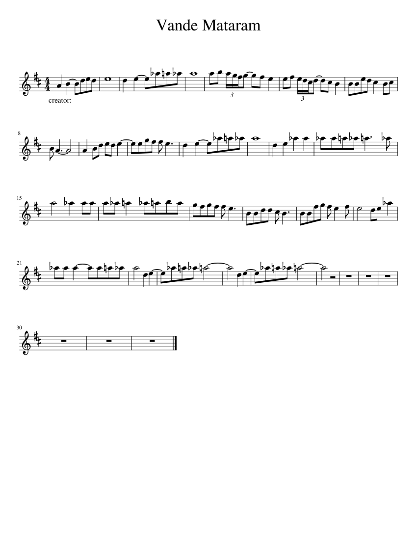 Vande Mataram - piano tutorial