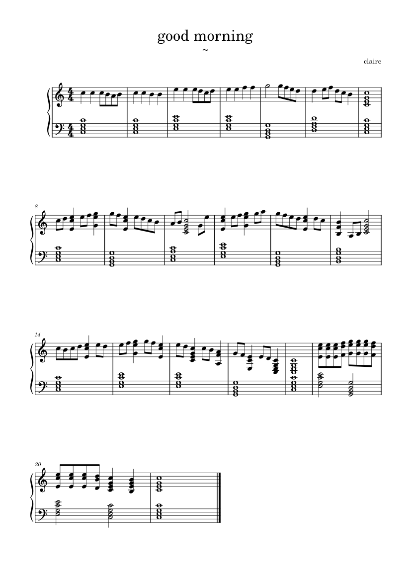 good morning Sheet music for Piano (Solo) | Musescore.com