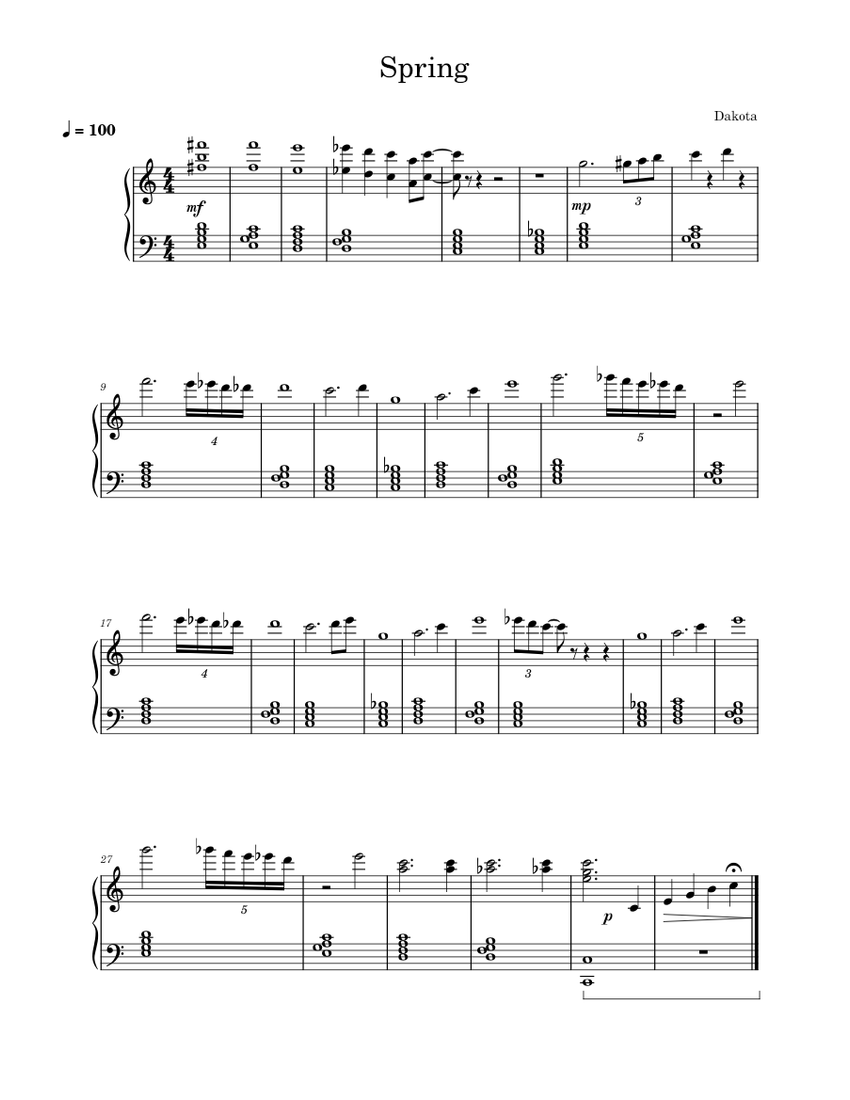 Spring Sheet music for Piano (Solo) Easy | Musescore.com