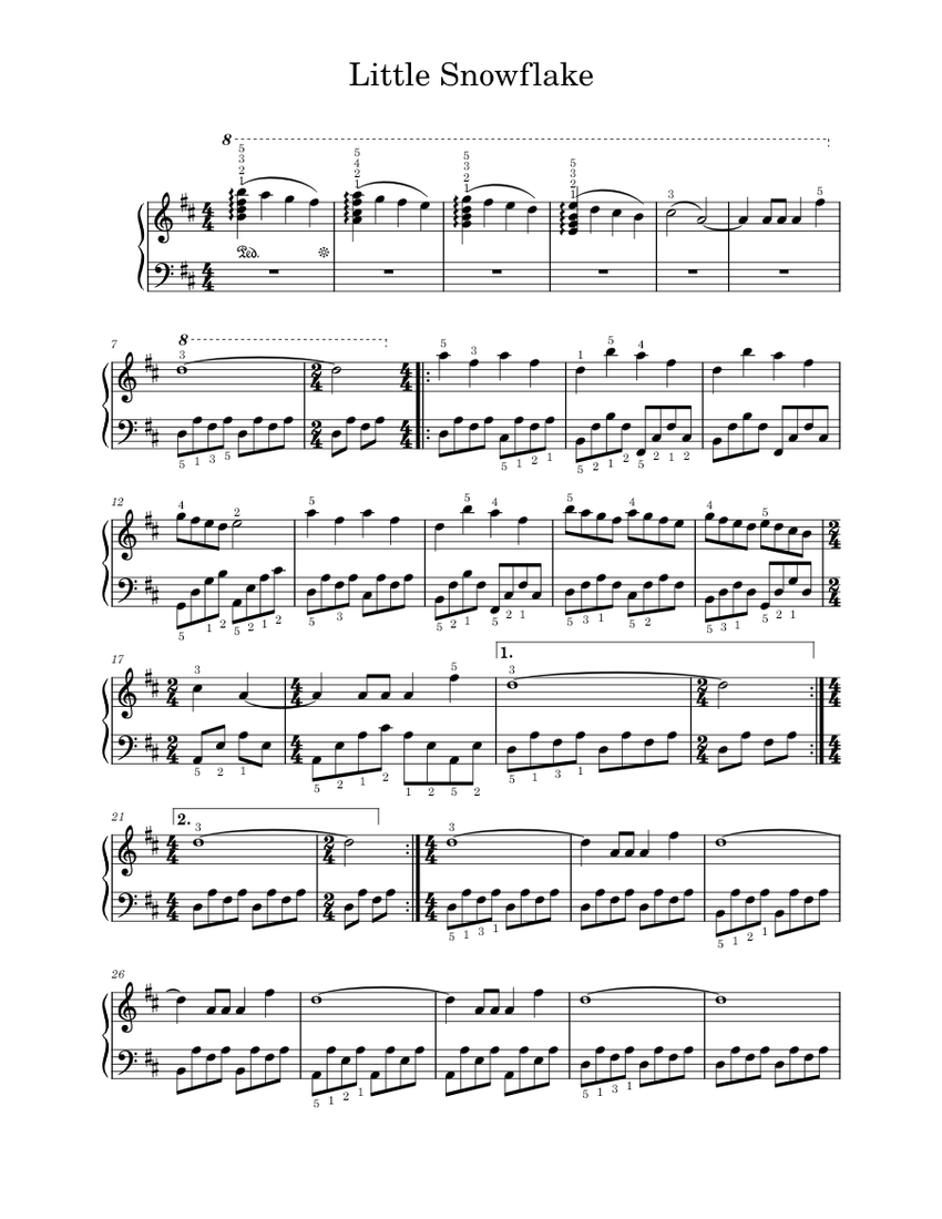 Little Snowflake - piano tutorial