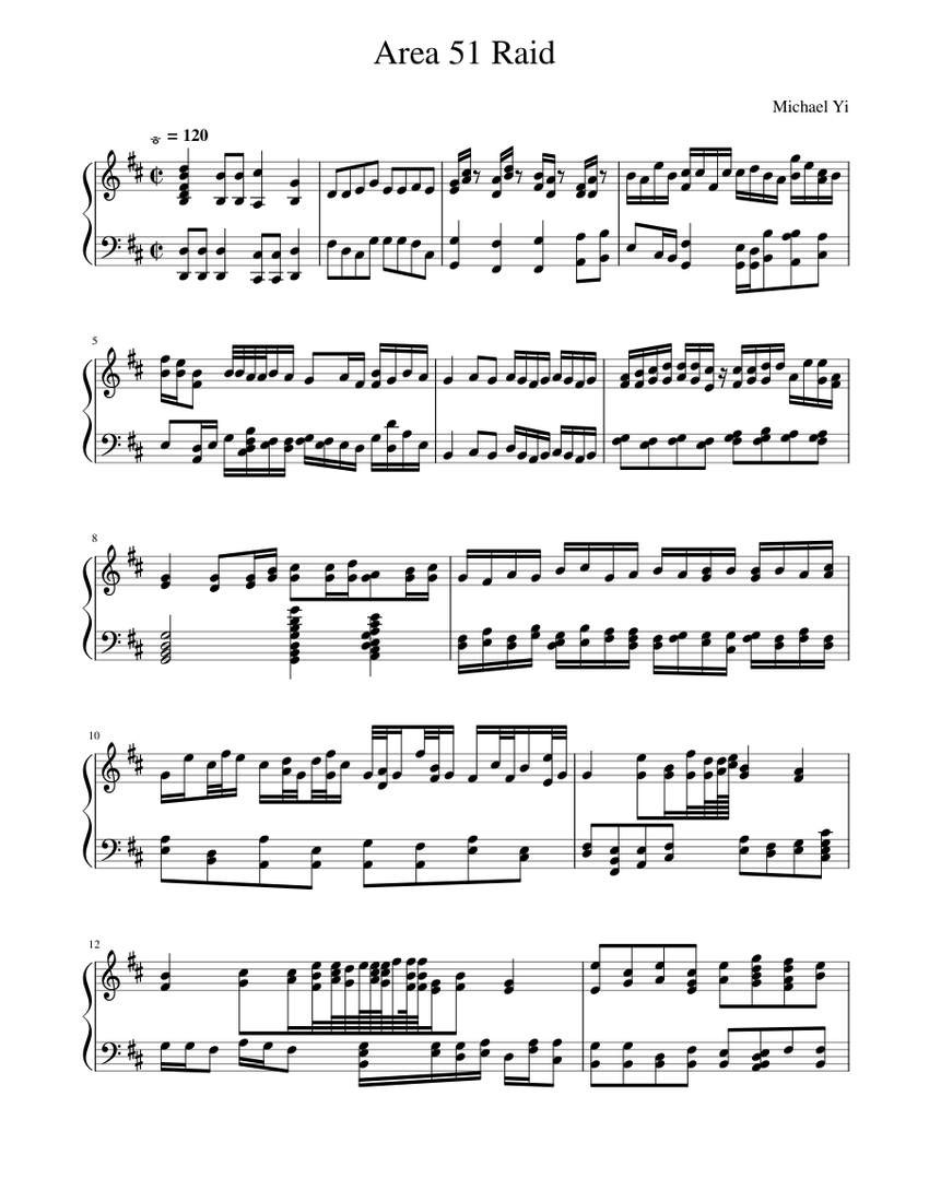 Area_51_Raid Sheet music for Piano (Solo) | Musescore.com